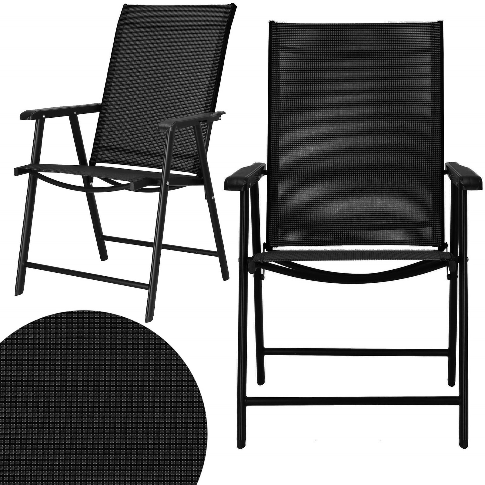 Krzesła tarasowe, komplet 2 krzeseł metalowych na balkon czarne 2 szt. | Shoperly.pl